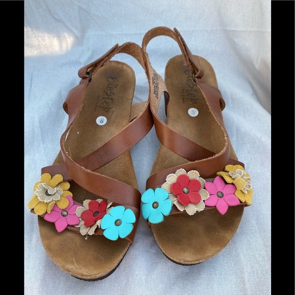 Shoes | Biostep Flower Sandals Made In Spain Leather Top And Cork Like ...